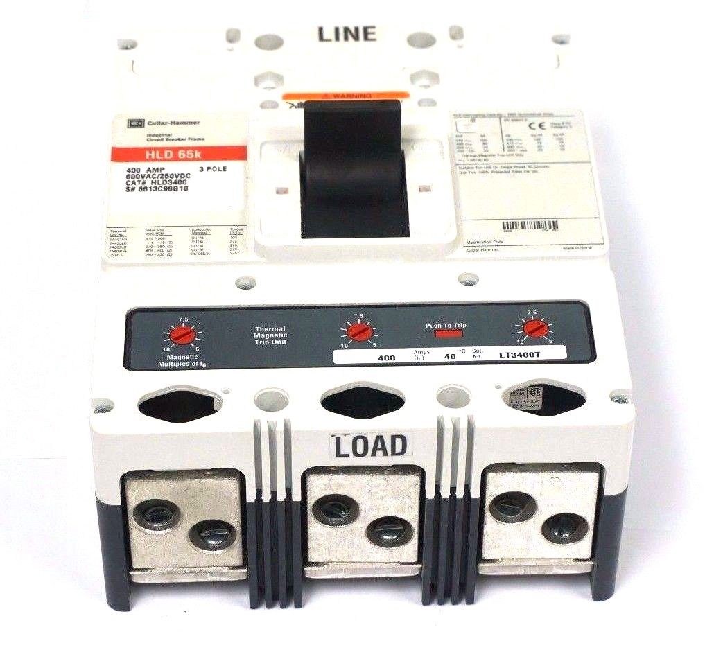 NEW CUTLER HAMMER HLD3400 CIRCUIT BREAKER 400A, 3 POLE, W/ LT3400T TRIP ...