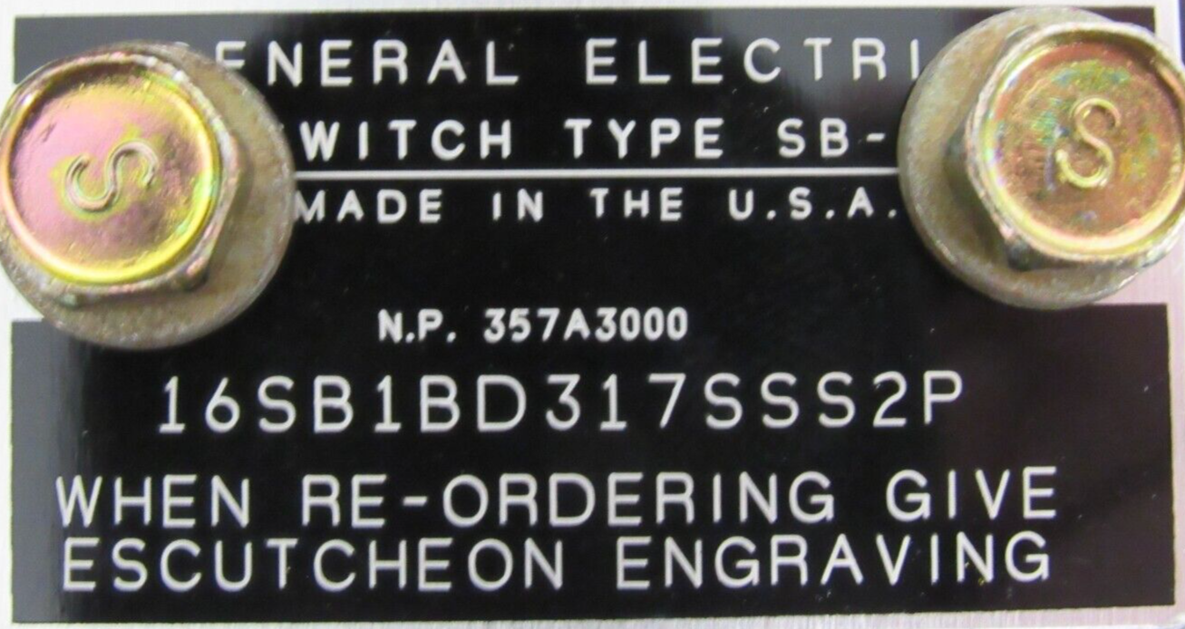 NEW GENERAL ELECTRIC 16SB1BD317SSS2P SWITCH TYPE SB-1 - SB Industrial ...