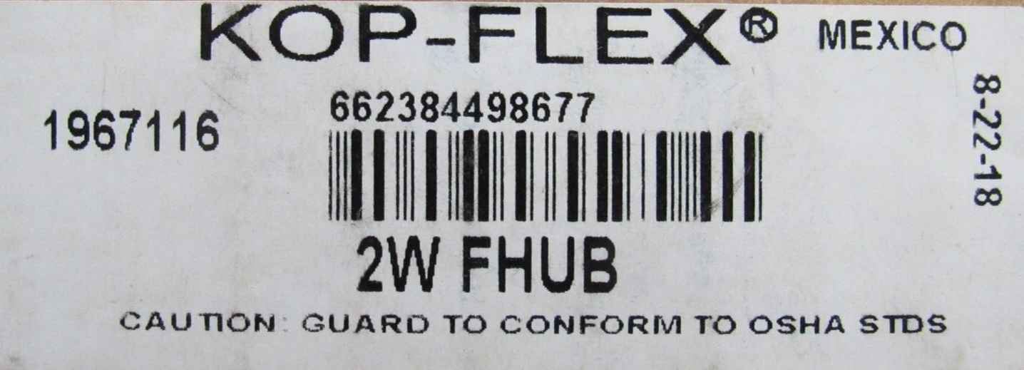 NEW KOP FLEX 1966902 SLEEVE AND 1967116 HUB SET 2W EB SLEEVE 2W FHUB ...