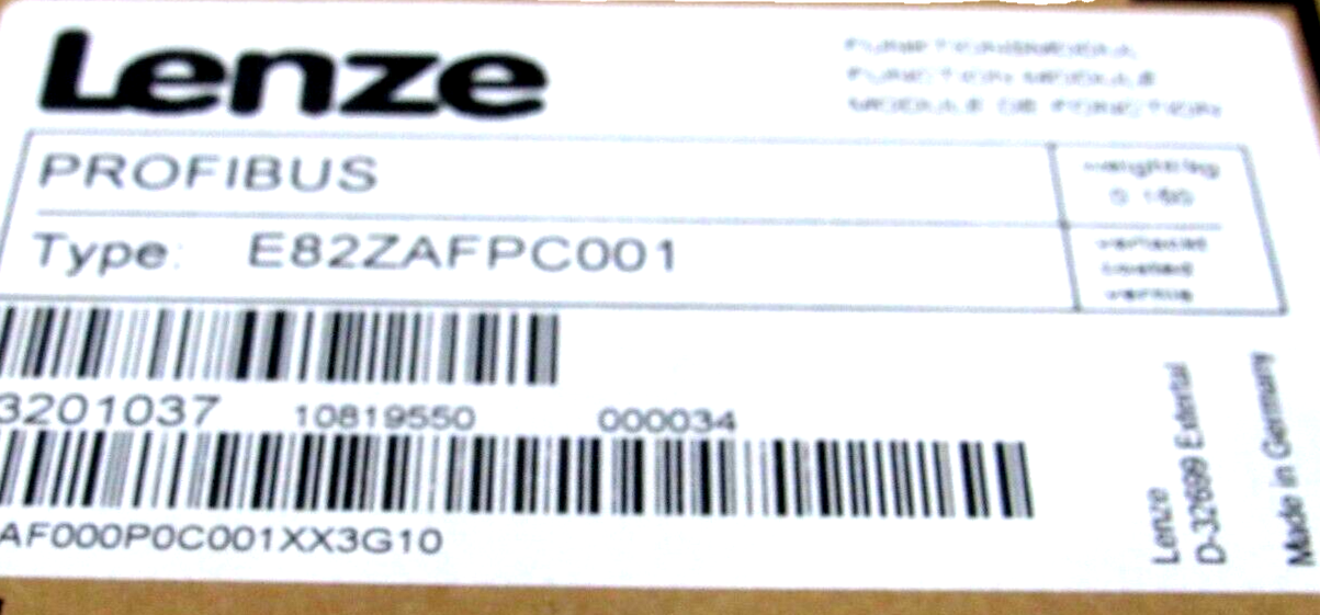 NEW LENZE E82ZAFPC001 PROFIBUS COMMUNICATION MODULE - SB Industrial Supply, Inc.