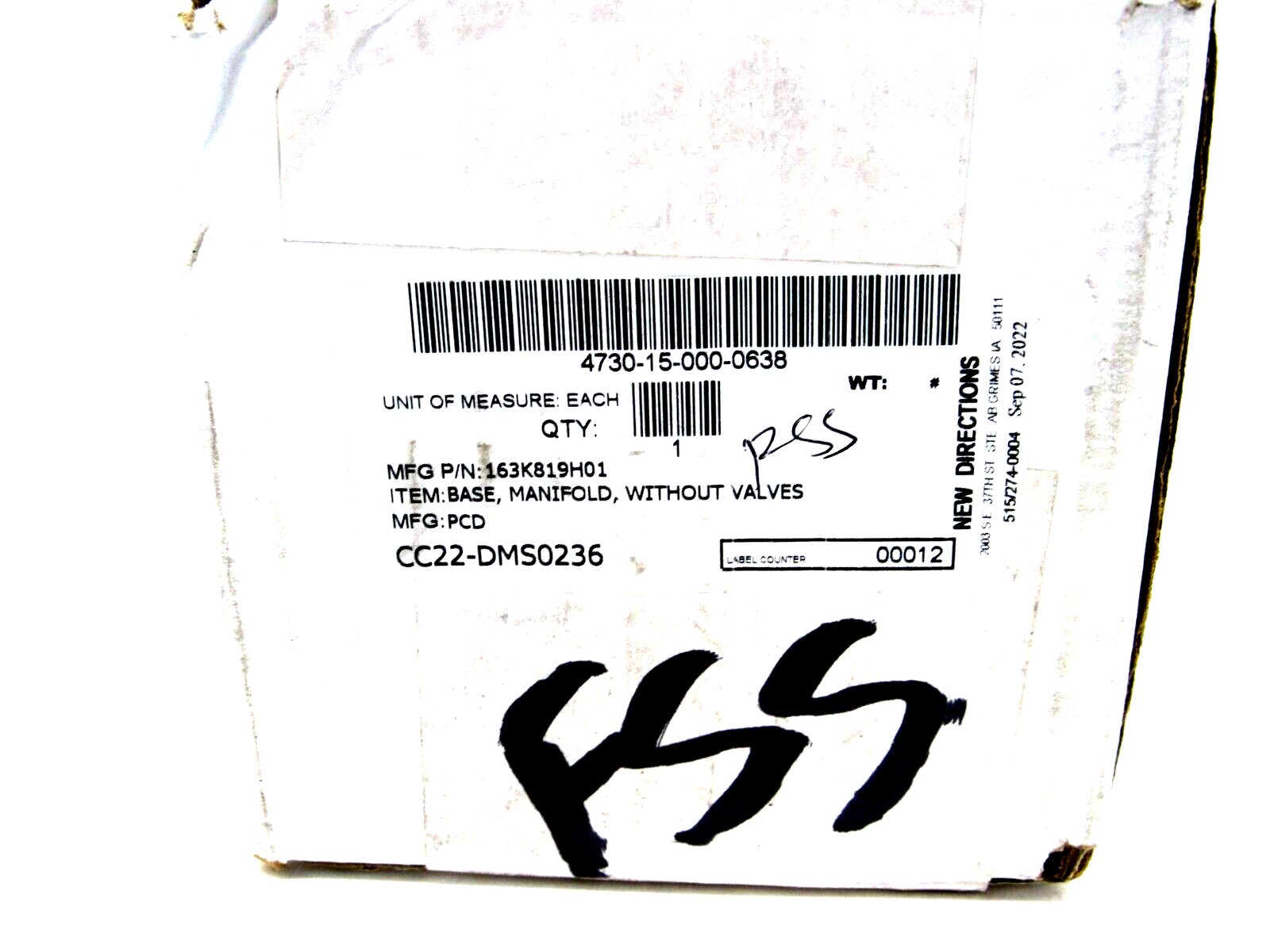 NEW SEALED SMC VV5Q11-C01-07-DAL01096 MANIFOLD BASE WITHOUT VALVES ...