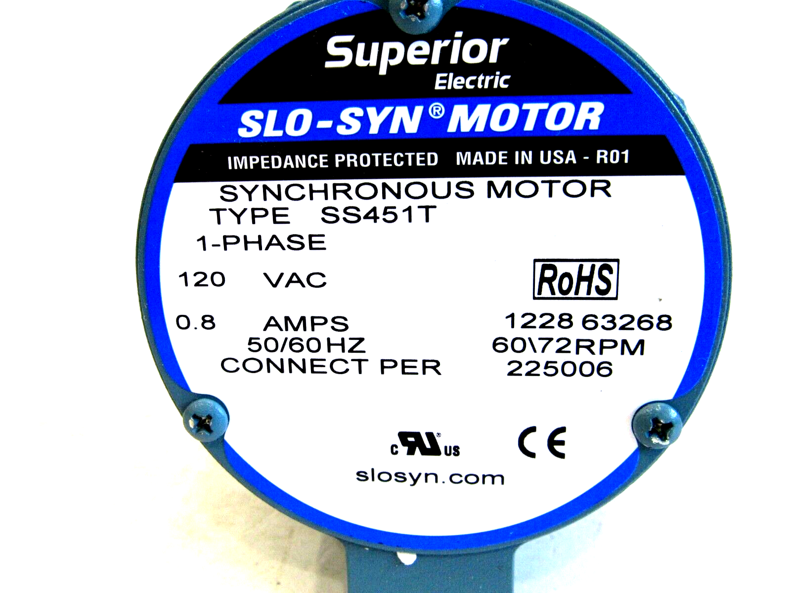 NEW SUPERIOR ELECTRIC SS451T SYNCHRONOUS MOTOR 1PHASE 120VAC - SB ...