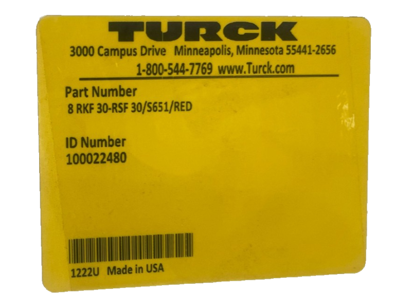 NEW TURCK 8RKF30-RSF30/S651/RED JUNCTION BOX 4RKF30RSF30S651RED ...