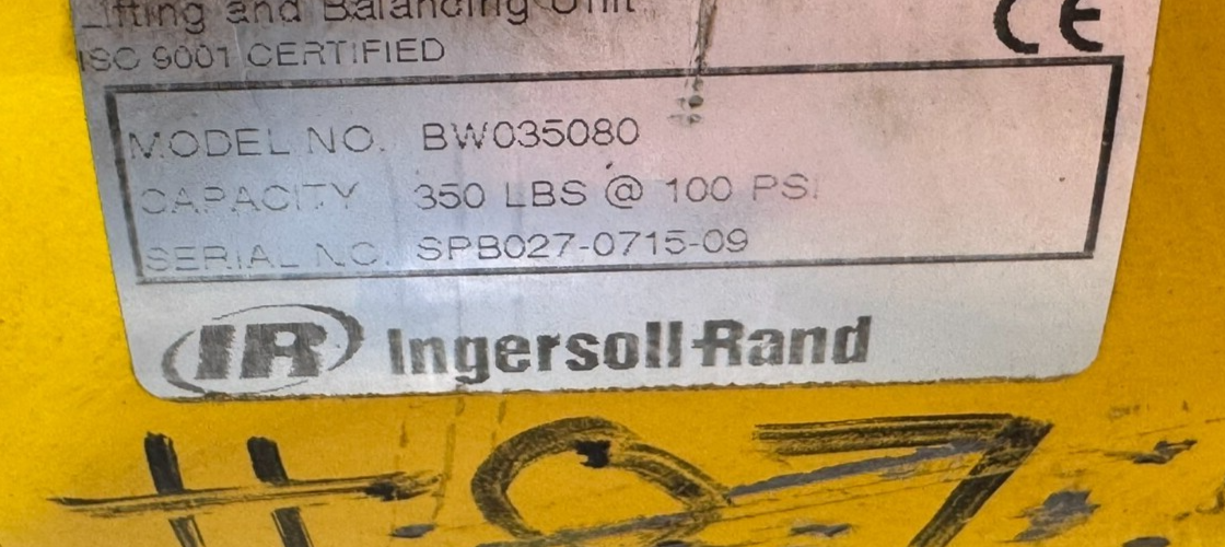 USED INGERSOLL RAND BW035080 LIFTING AND BALANCING UNIT 350LBS - SB ...