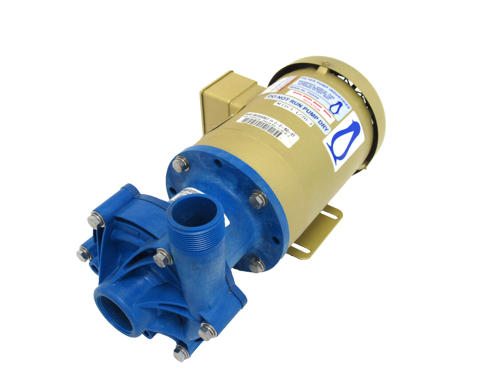 NEW FILTER PUMP INDUSTRIES MTD-1-1/2B-3 PUMP 1.5HP 230/460V 56C CEM3550 ...
