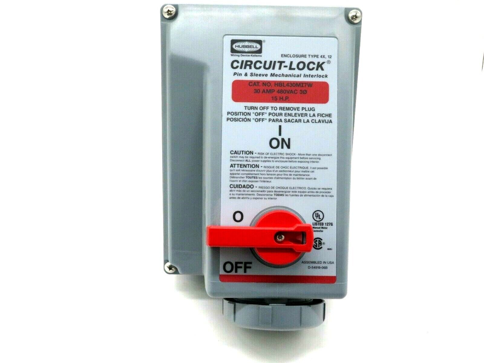 NEW HUBBELL HBL430MI7W PIN AND SLEEVE RECEPTACLE 3POLE - SB Industrial ...