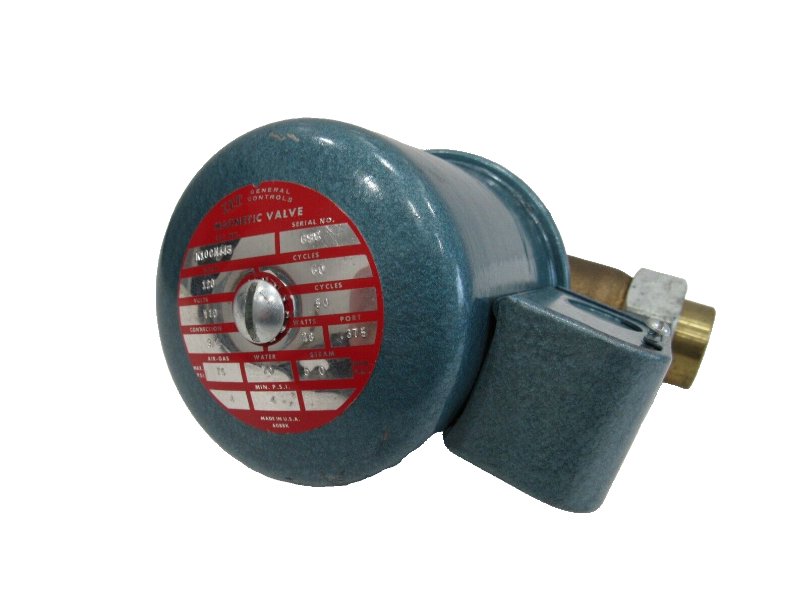 NEW ITT CONTROLS K10CH443 SOLENOID GAS VALVE 110/120V 60HZ - SB ...