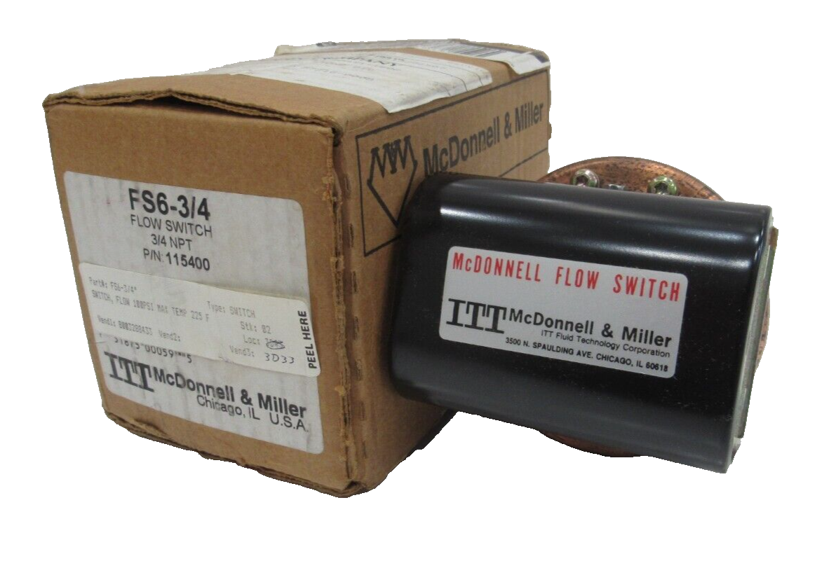 NEW ITT MCDONNELL & MILLER FS6-3/4 FLOW SWITCH 3/4 NPT 115400 FS634 ...