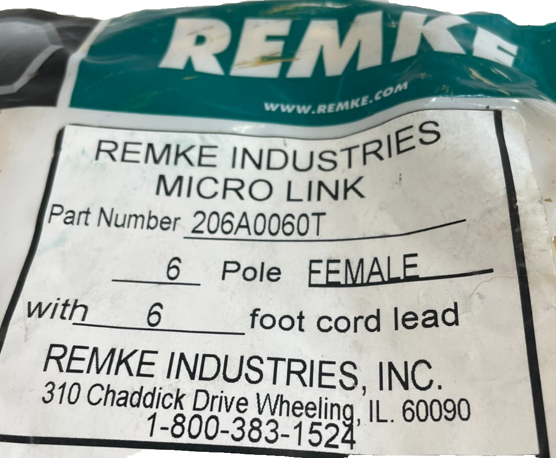 NEW LOT OF 3 REMKE 206A0060T FEMALE PLUG ASSEMBLY 6 FOOT CORD LEAD - SB ...