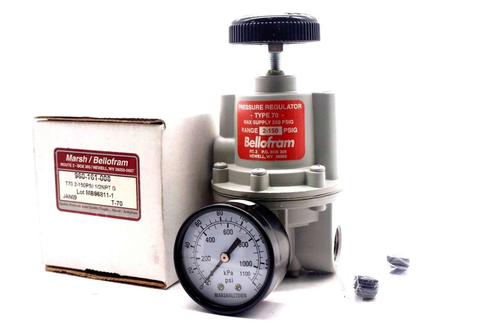 NEW MARSH BELLOFRAM 960-161-008 REGULATOR T70 2-150PSI 1/2NPT G ...