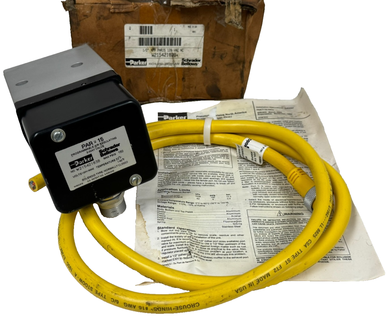 NEW PARKER / SCHRADER BELLOWS W21542183B PROGRAMMABLE REGULATOR VALVE ...