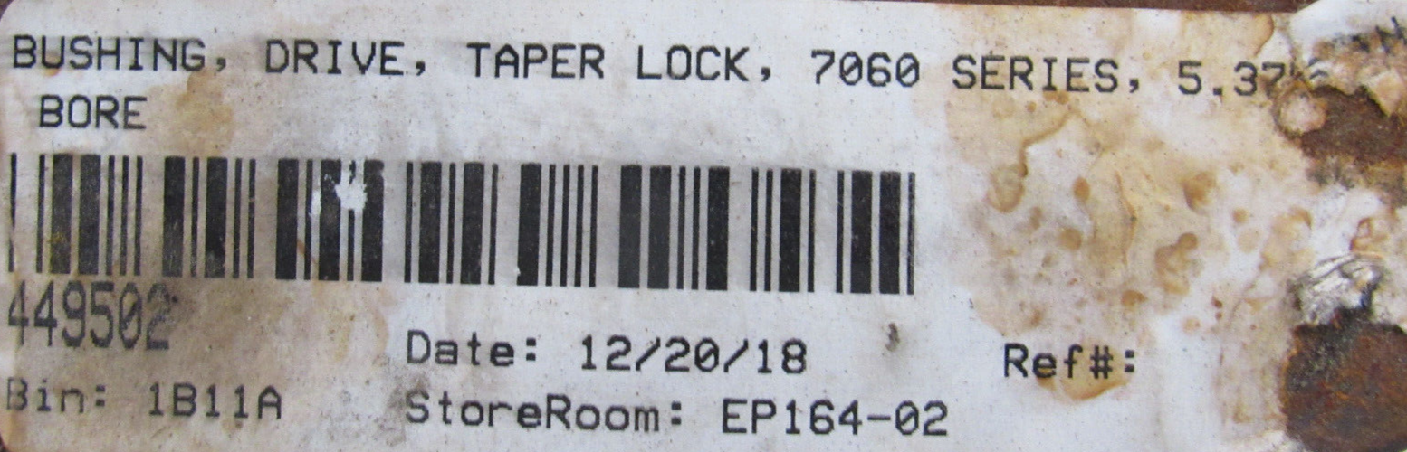 NEW REXNORD 7060 TAPER LOCK BUSHING 5.375" I.D. - SB Industrial Supply ...
