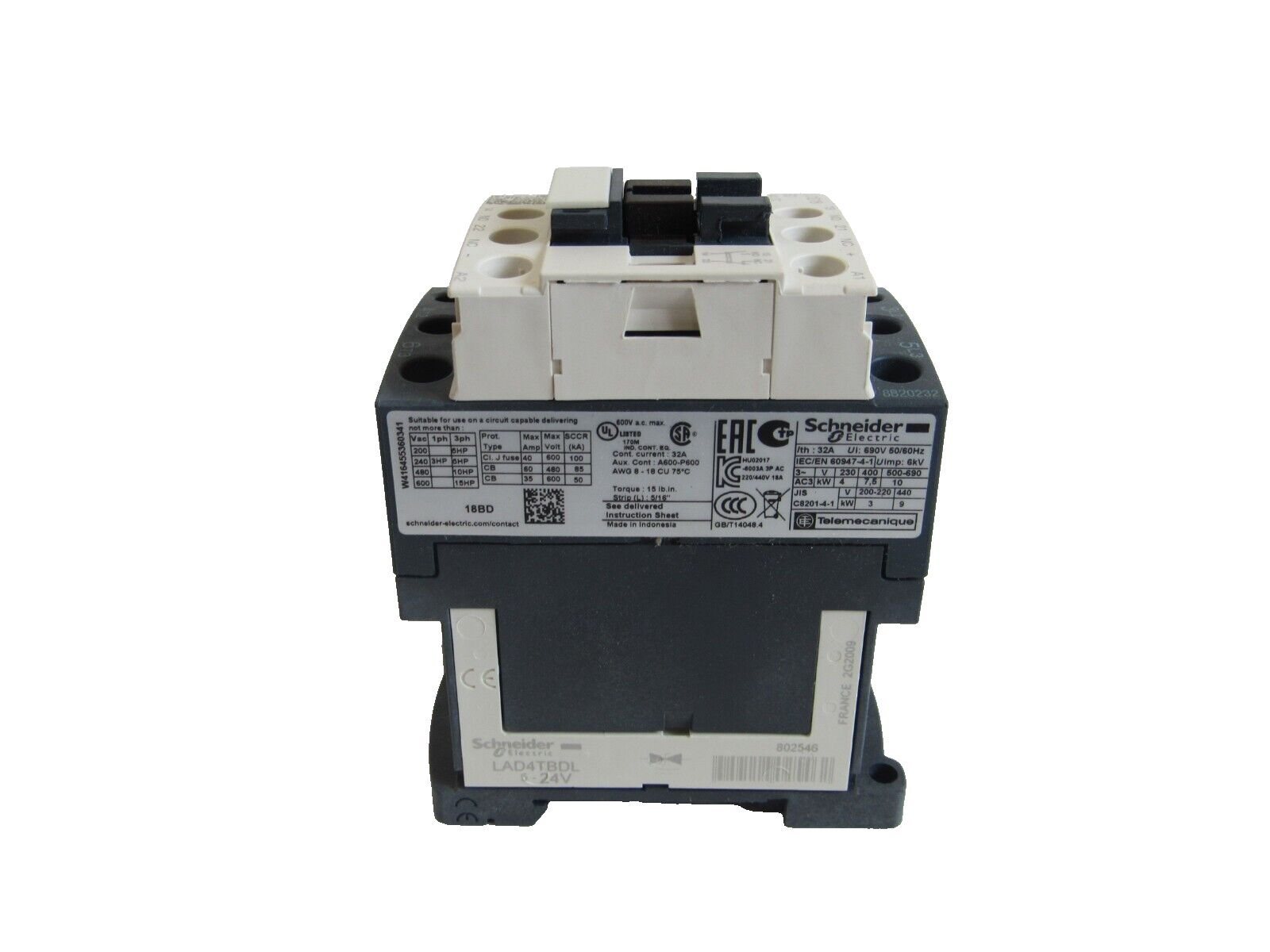 NEW SCHNEIDER ELECTRIC LC1D18BD CONTACTOR - SB Industrial Supply, Inc.