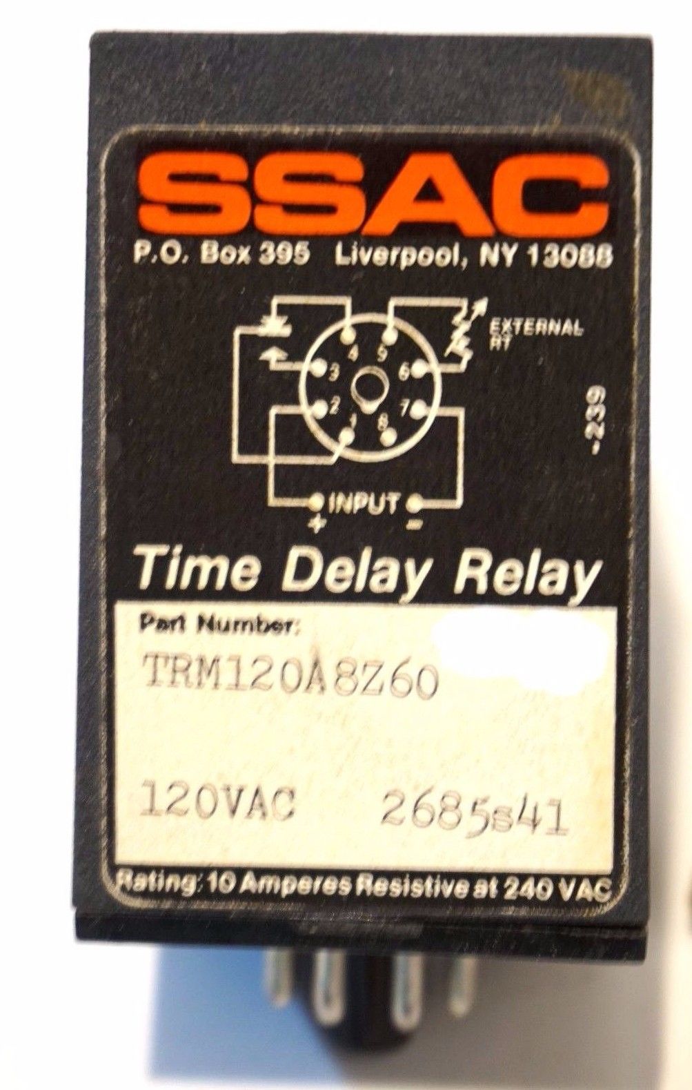 NEW SSAC TRM120A8Z60 TIME DELAY RELAY - SB Industrial Supply, Inc.