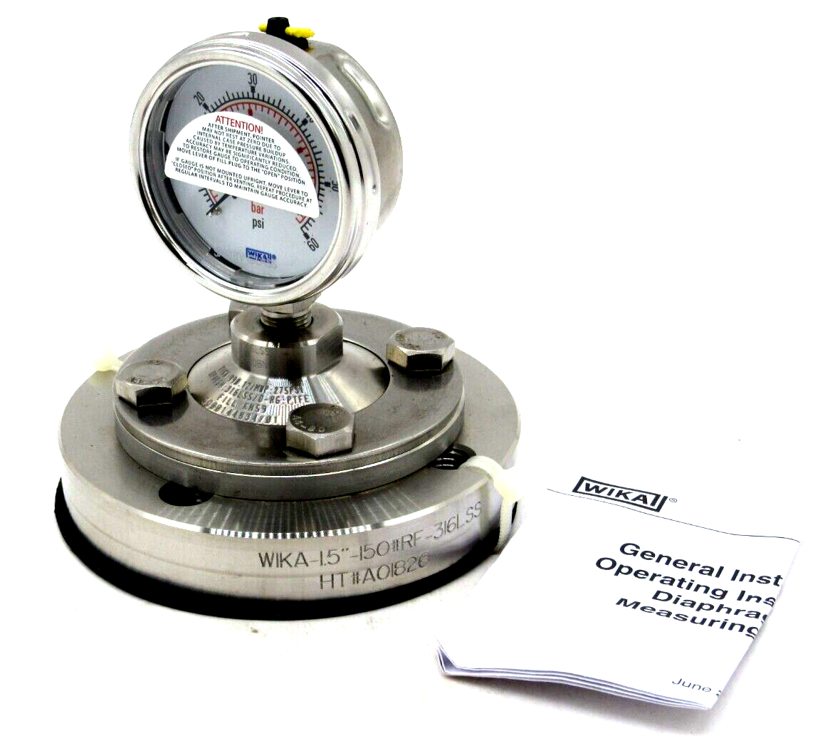 NEW WIKA RF-316LSS PRESSURE GAUGE FLANGE 1.5"-150 RF316LSS - SB ...