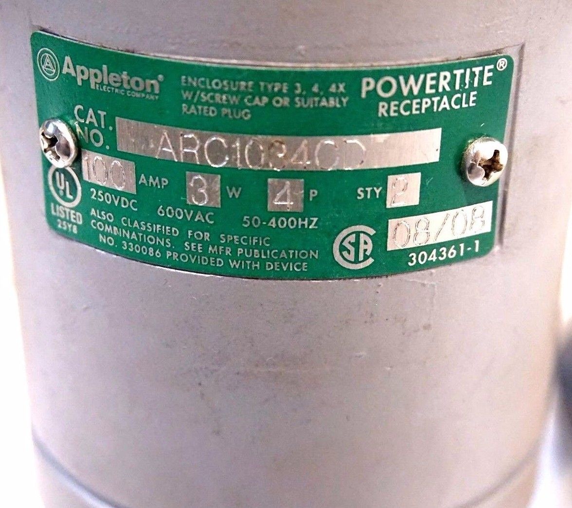 NEW APPLETON ARC10340D POWERTITE RECEPTACLE - SB Industrial Supply, Inc.