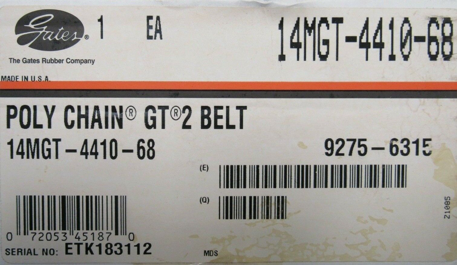 NEW GATES 14MGT-4410-68 POLY CHAIN BELT 14MGT441068 - SB Industrial ...