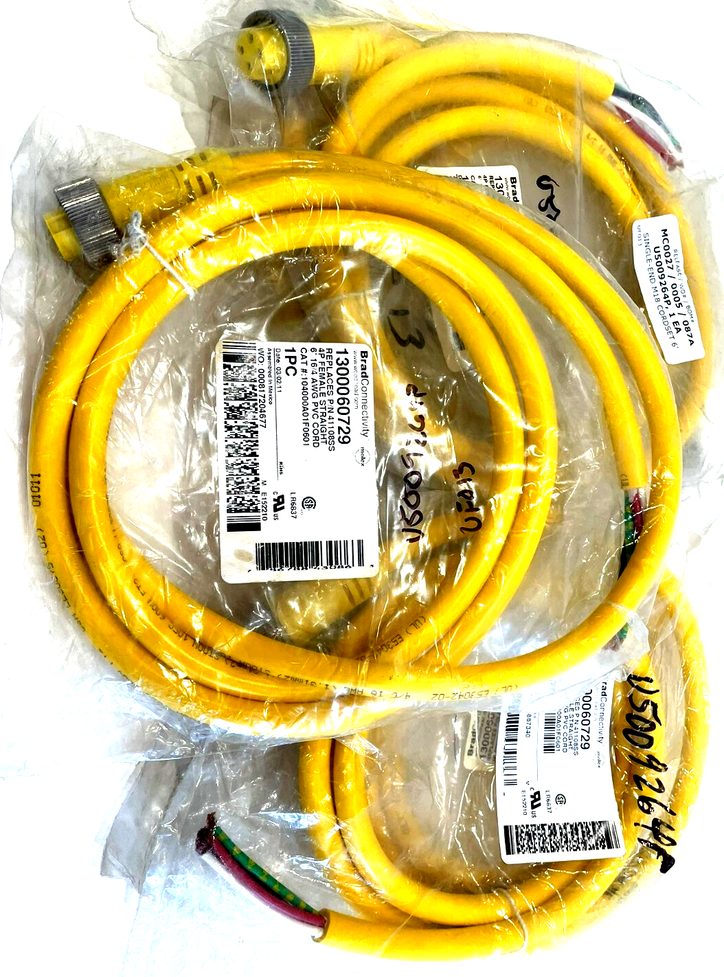 NEW MOLEX WOODHEAD 104000A01F0601 4P FEMALE PVC CORD 6' 1300060729 LOT ...
