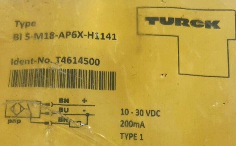 NEW TURCK T4614500 PROXIMITY SENSOR BI 5-M18-AP6X-H1141/CS11191 - SB ...