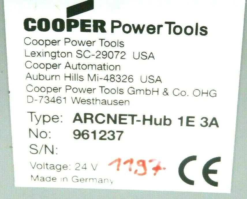 USED COOPER POWER TOOLS ARCNET-HUB 1E 3A 4 PORT HUB ARCNETHUB - SB ...