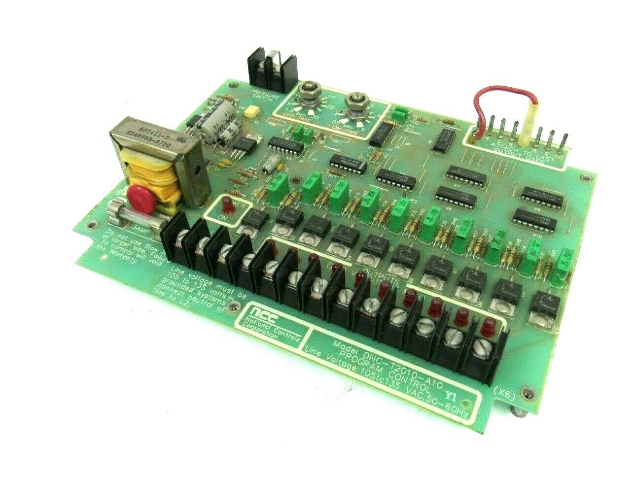 USED NATIONAL CONTROLS DNC-T2010-A10 PROGRAM CONTROL BOARD DNCT2010A10 ...