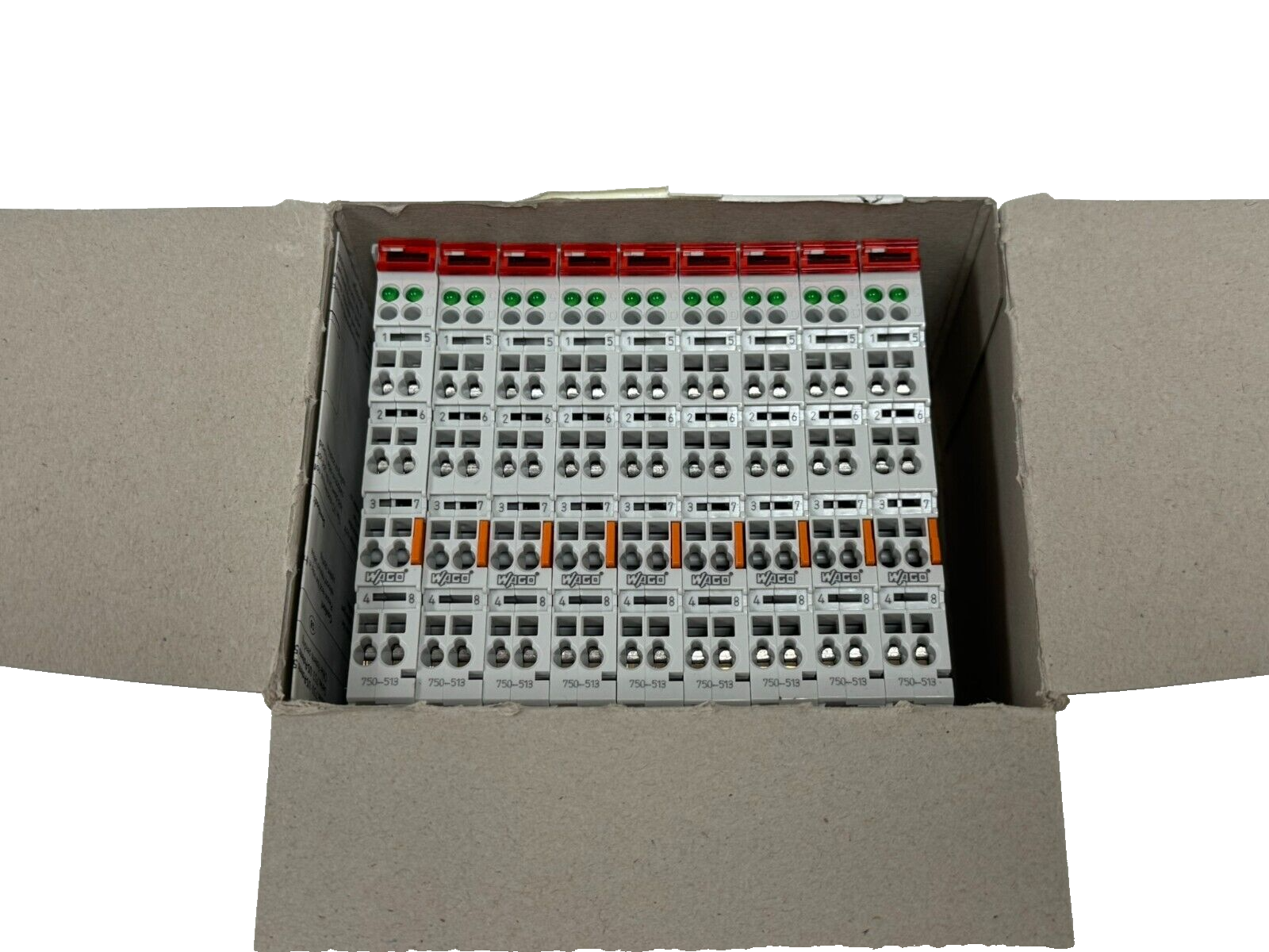 BOX OF 9 NEW WAGO 750-513 OUTPUT MODULES 2DO 250VAC 750513 - SB ...