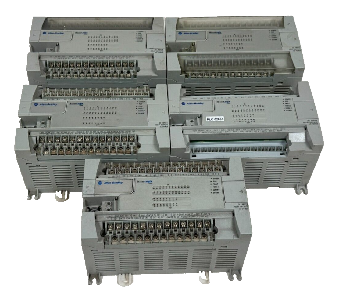 LOT OF 5 MICROLOGIX 1200 CONTROLLERS 1762-L40BWA 1762-L40BWAR PRE-OWNED ...