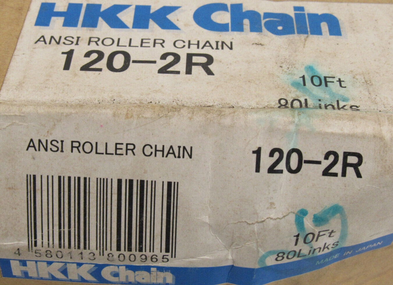 NEW HKK 120-2R ROLLER CHAIN 10FT 80 LINKS - SB Industrial Supply, Inc.