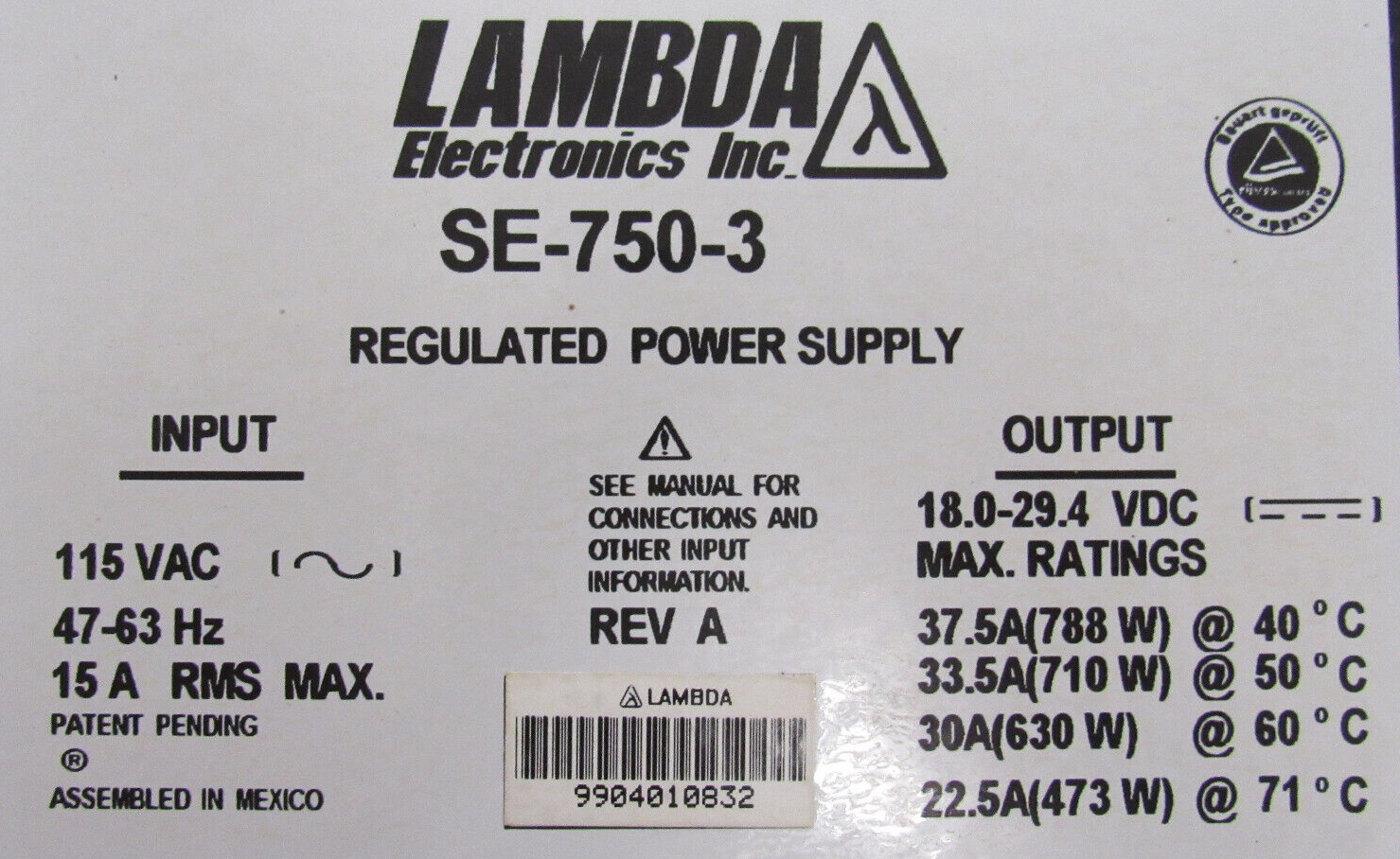 NEW LAMBDA SE-750-3 POWER SUPPLY SE7503 - SB Industrial Supply, Inc.