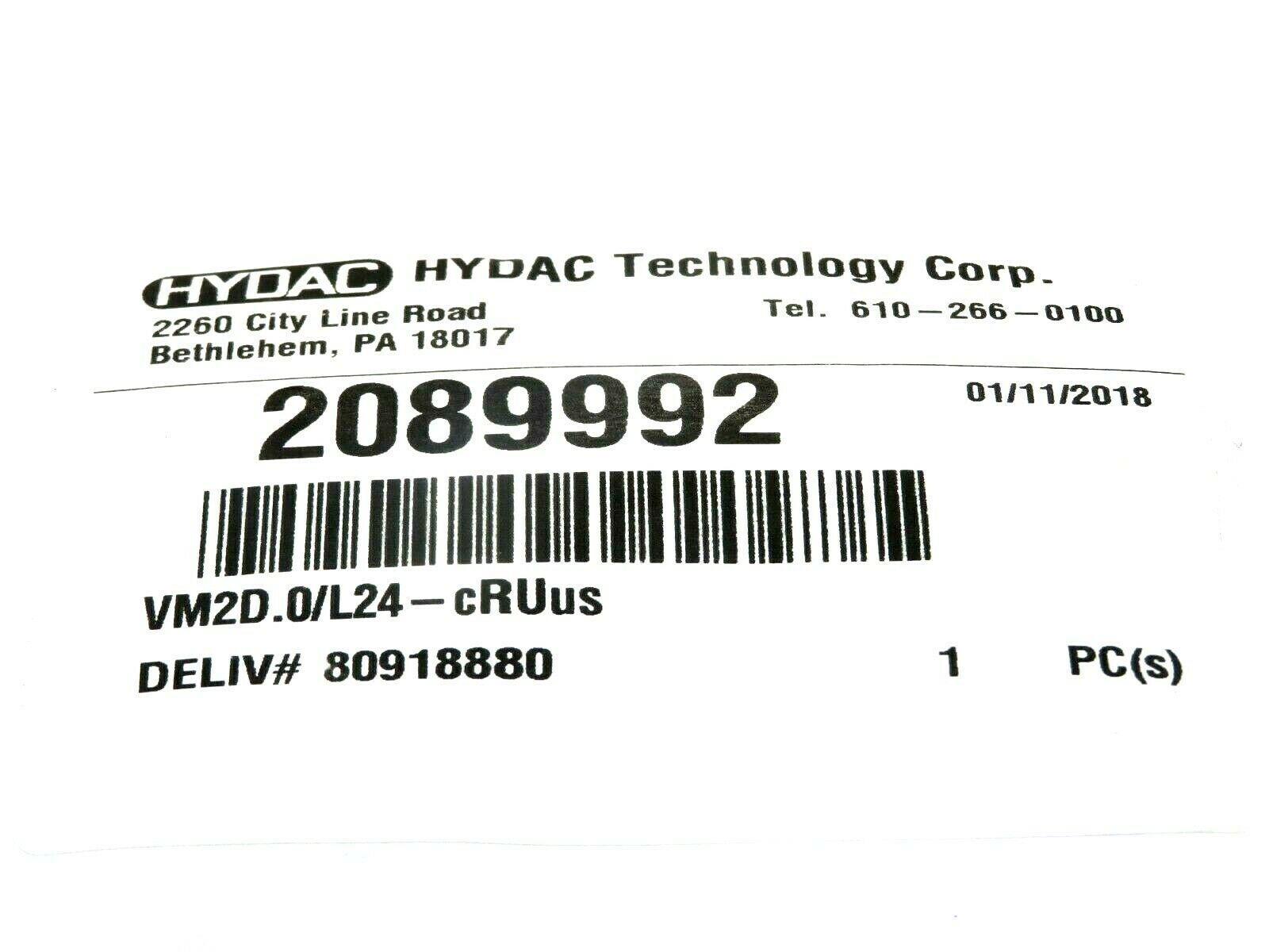 NEW SEALED BAG HYDAC VM2D.0/-L24 DIFFERENTIAL PRESSURE INDICATOR ...