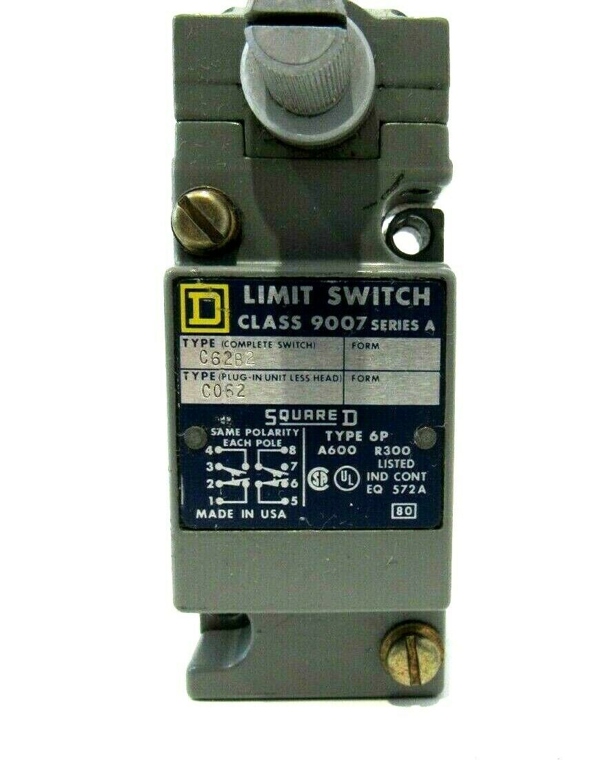 NEW SQUARE D 9007-C62B2 LIMIT SWITCH SER.A 9007C62B2 - SB Industrial ...