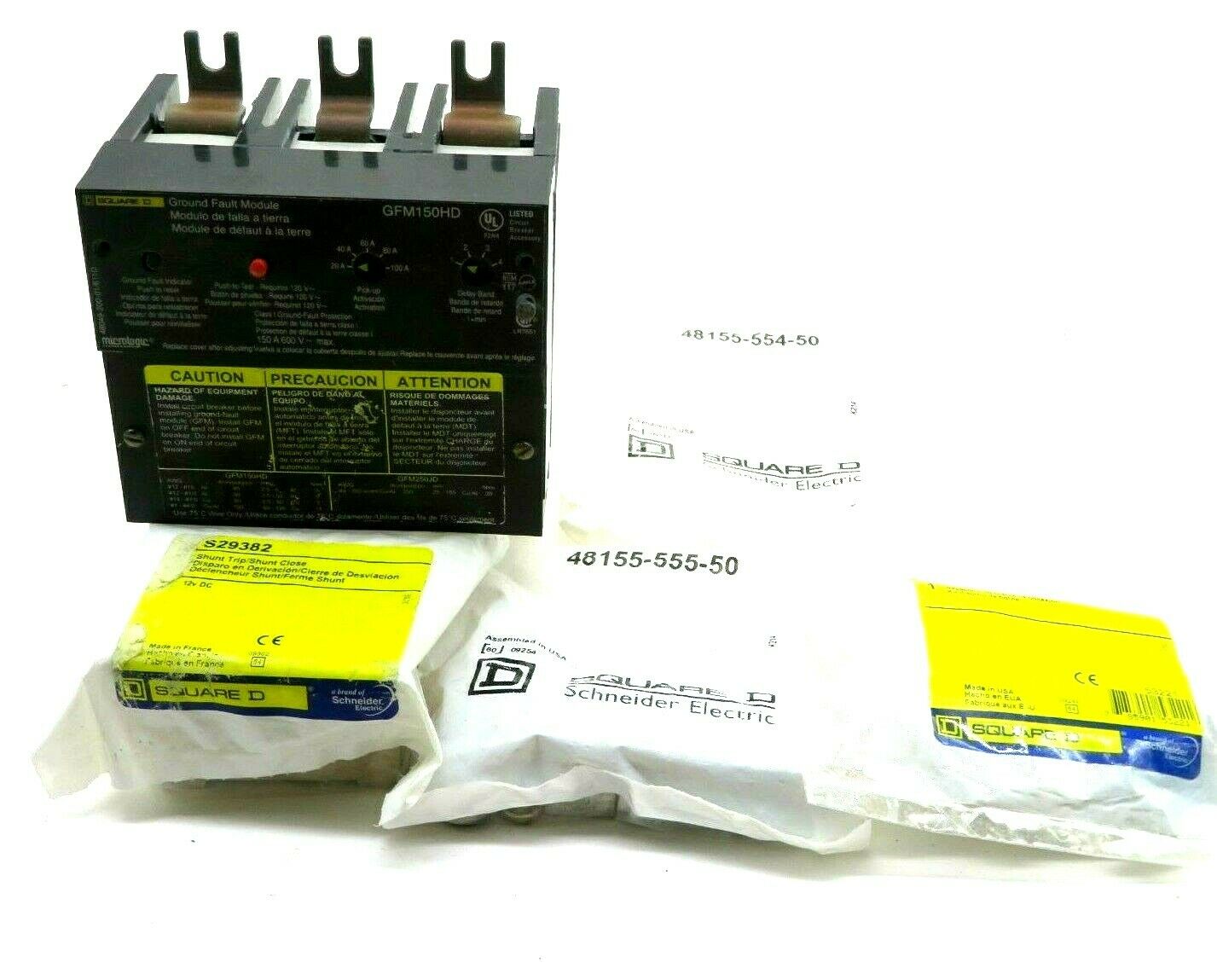 NEW SQUARE D GFM150HD GROUND FAULT MODULE 150AMP 3 POLE 600V 50/60HZ ...