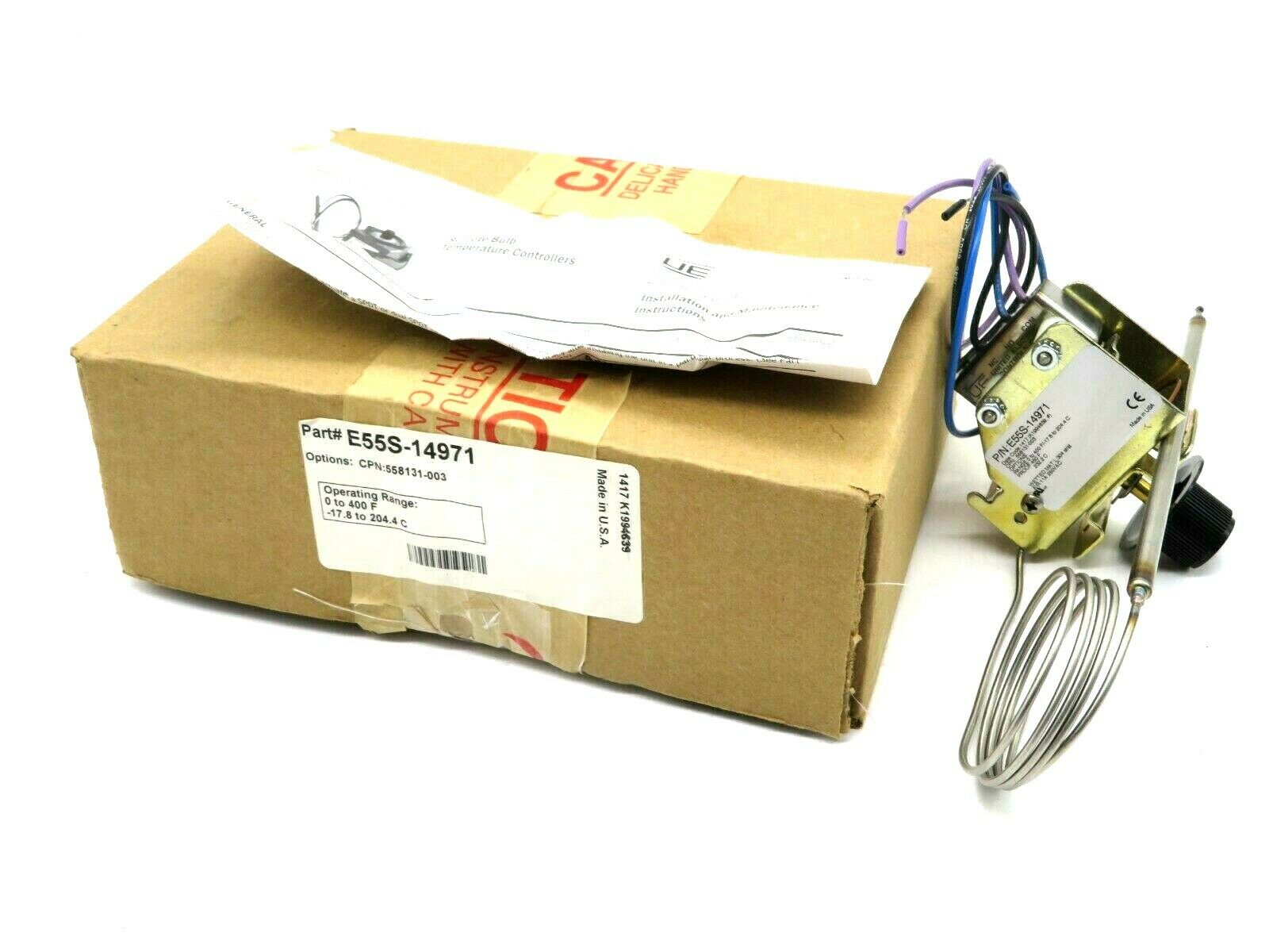 NEW UNITED ELECTRIC CONTROLS E55S-14971 REMOTE BULB TEMPERATURE ...