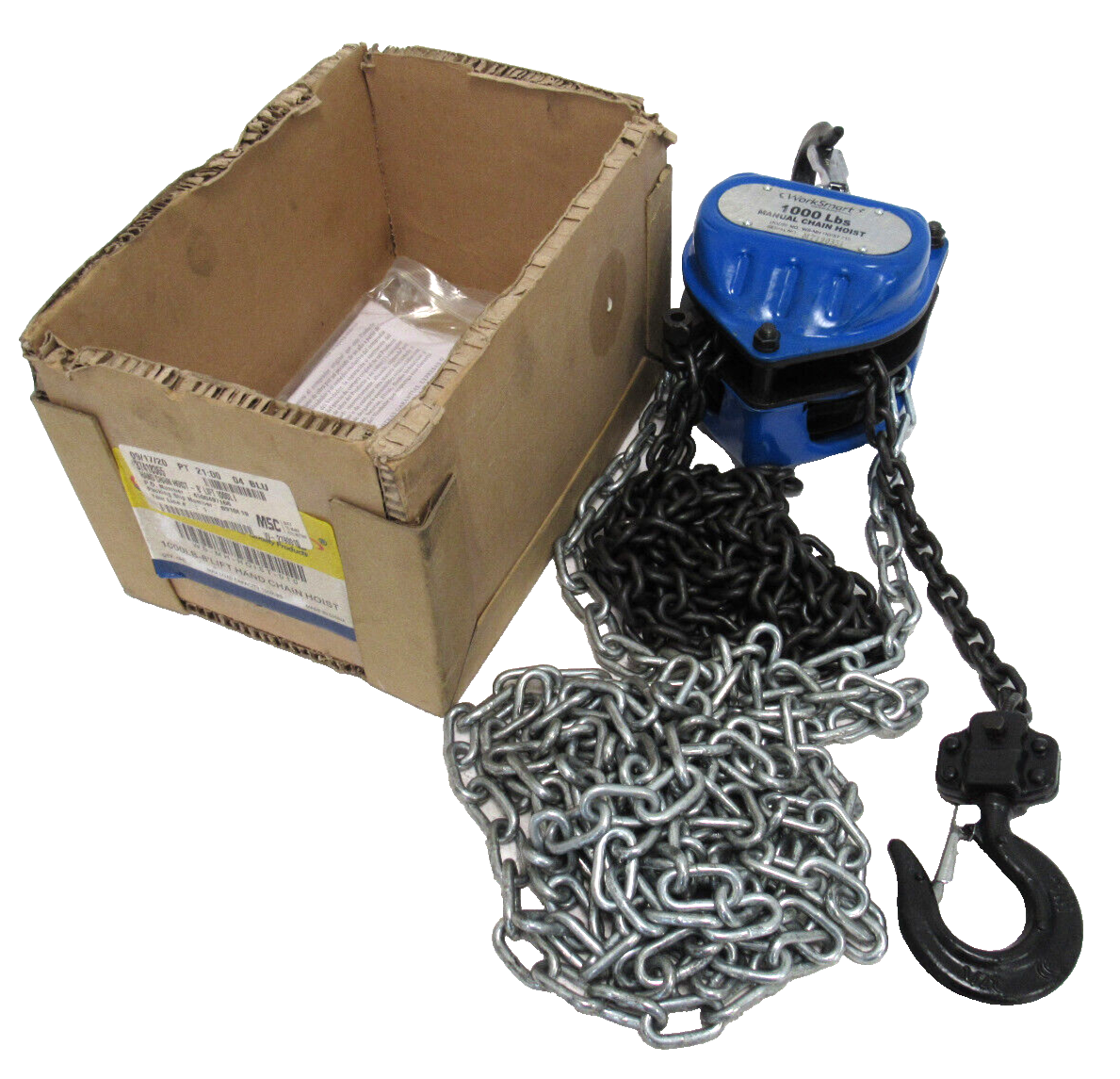NEW WORK SMART WS-MH-HOIST-010 MANUAL CHAIN HOIST 1000 LBS MAX ...