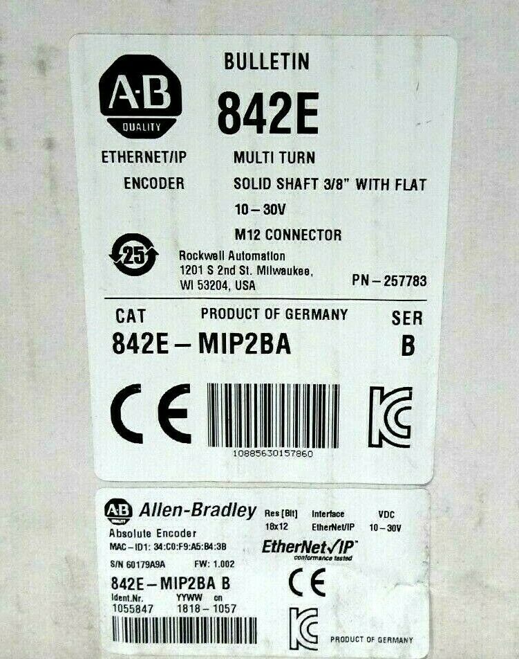 NEW ALLEN BRADLEY 842E-MIP2BA SER.B ENCODER 842EMIP2BA - SB Industrial ...