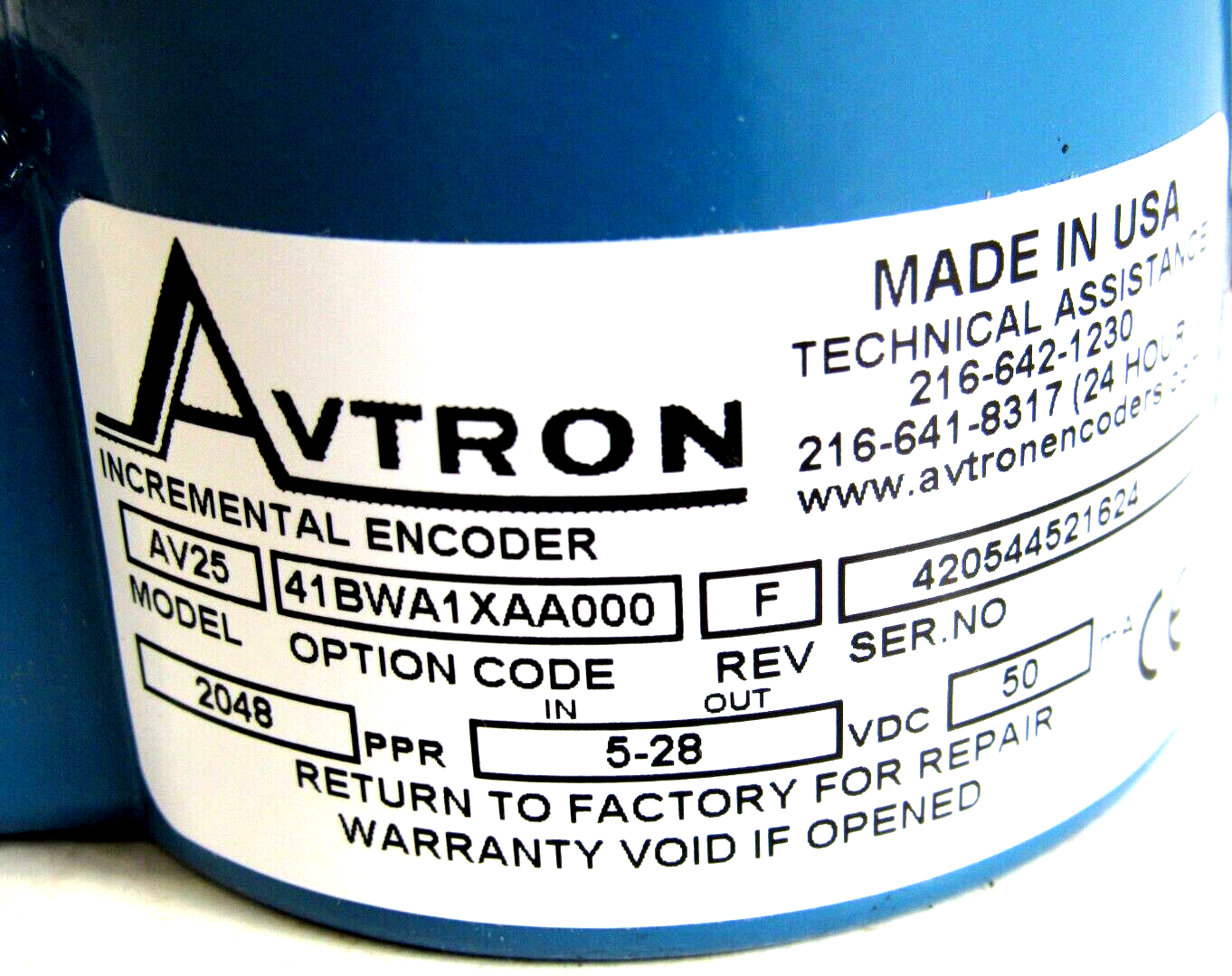 NEW AVTRON AV25 AV2541BWA1XAA000 INCREMENTAL ENCODER - SB Industrial Supply, Inc.