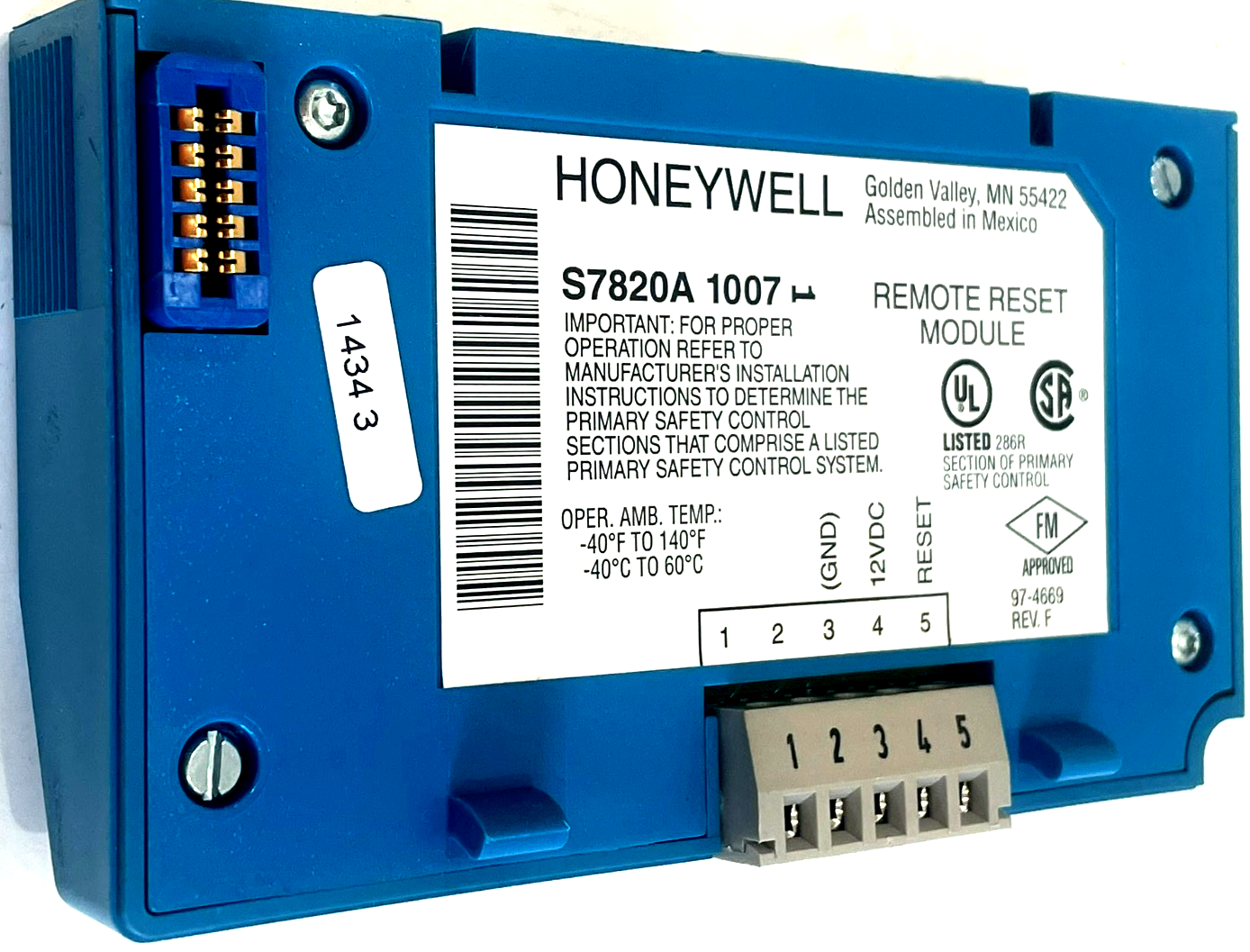 NEW HONEYWELL S7820A 1007 REMOTE RESET MODULE S7820A1007 - SB ...