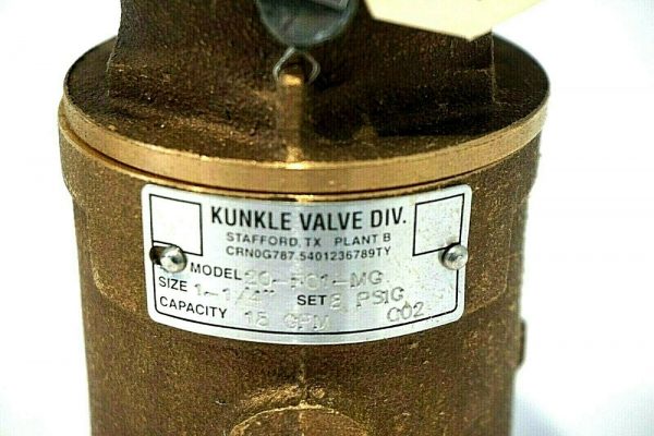 NEW KUNKLE 20-F01-MG RELIEF VALVE 1-1/4" 20F01MG - SB Industrial Supply ...