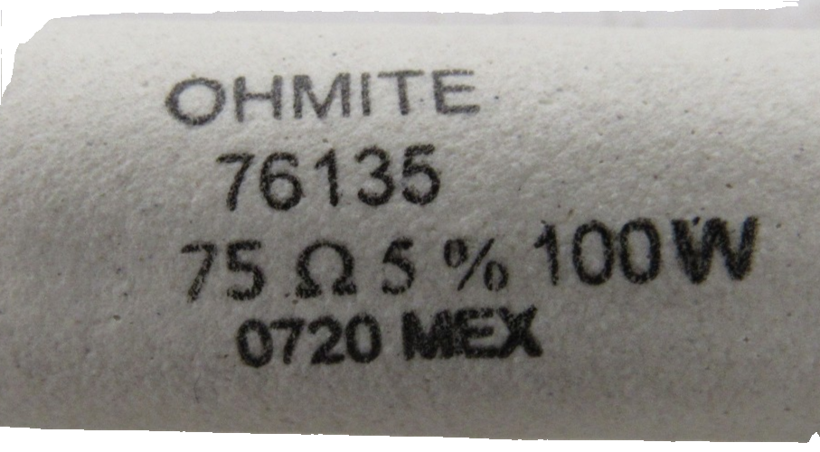 NEW OHMITE 76135 RESISTOR BANK 100W 75 OHM - SB Industrial Supply, Inc.