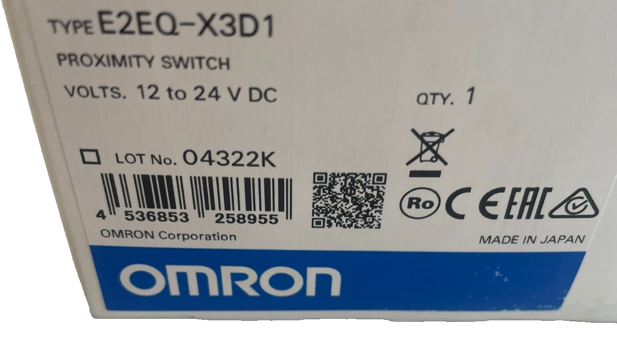 NEW OMRON E2EQ-X3D1 PROXIMITY SWITCH 2M 12 to 24VDC E2EQX3D1 - SB ...
