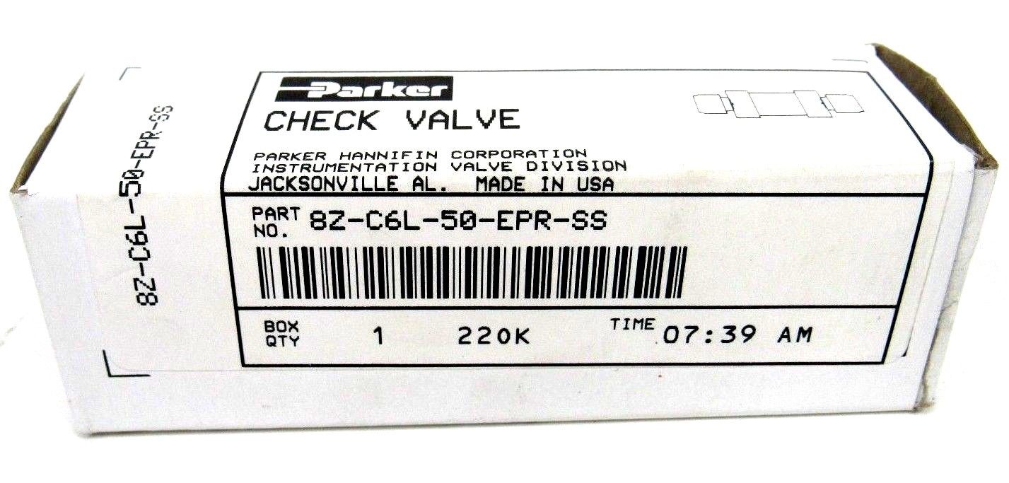 NEW PARKER 8Z-C6L-50-EPR-SS CHECK VALVE 8ZC6L50EPRSS - SB Industrial ...