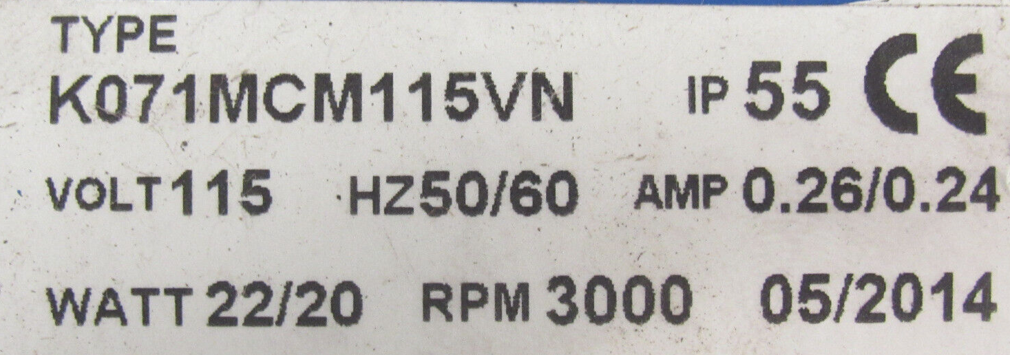 NEW SEIPEE JM71B4B5 MOTOR .44KW 1644RPM 277/480V K071MCM115VN - SB ...