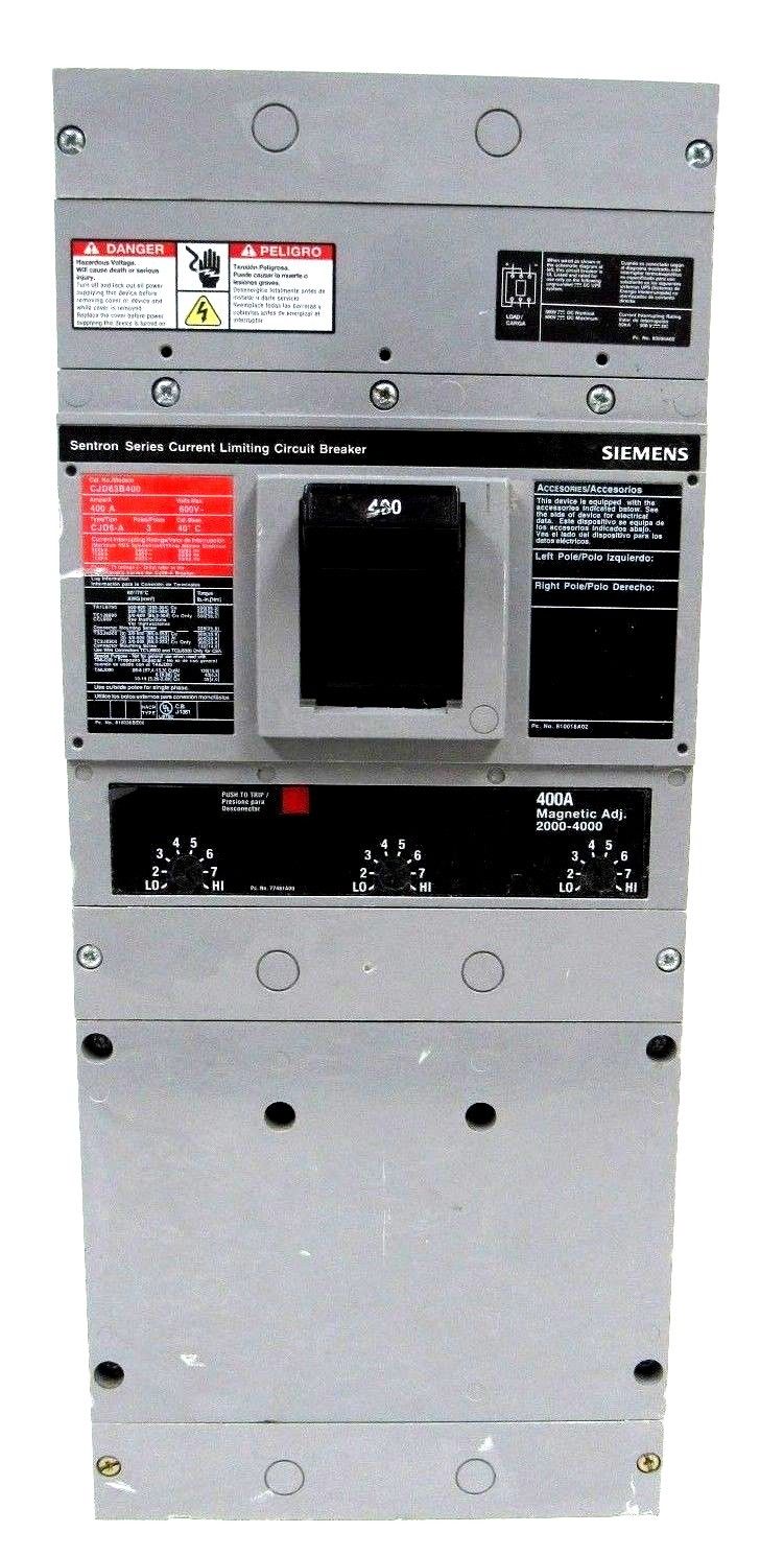 NEW SIEMENS CJD63B400 CIRCUIT BREAKER 400A 600V 3 POLE - SB Industrial ...