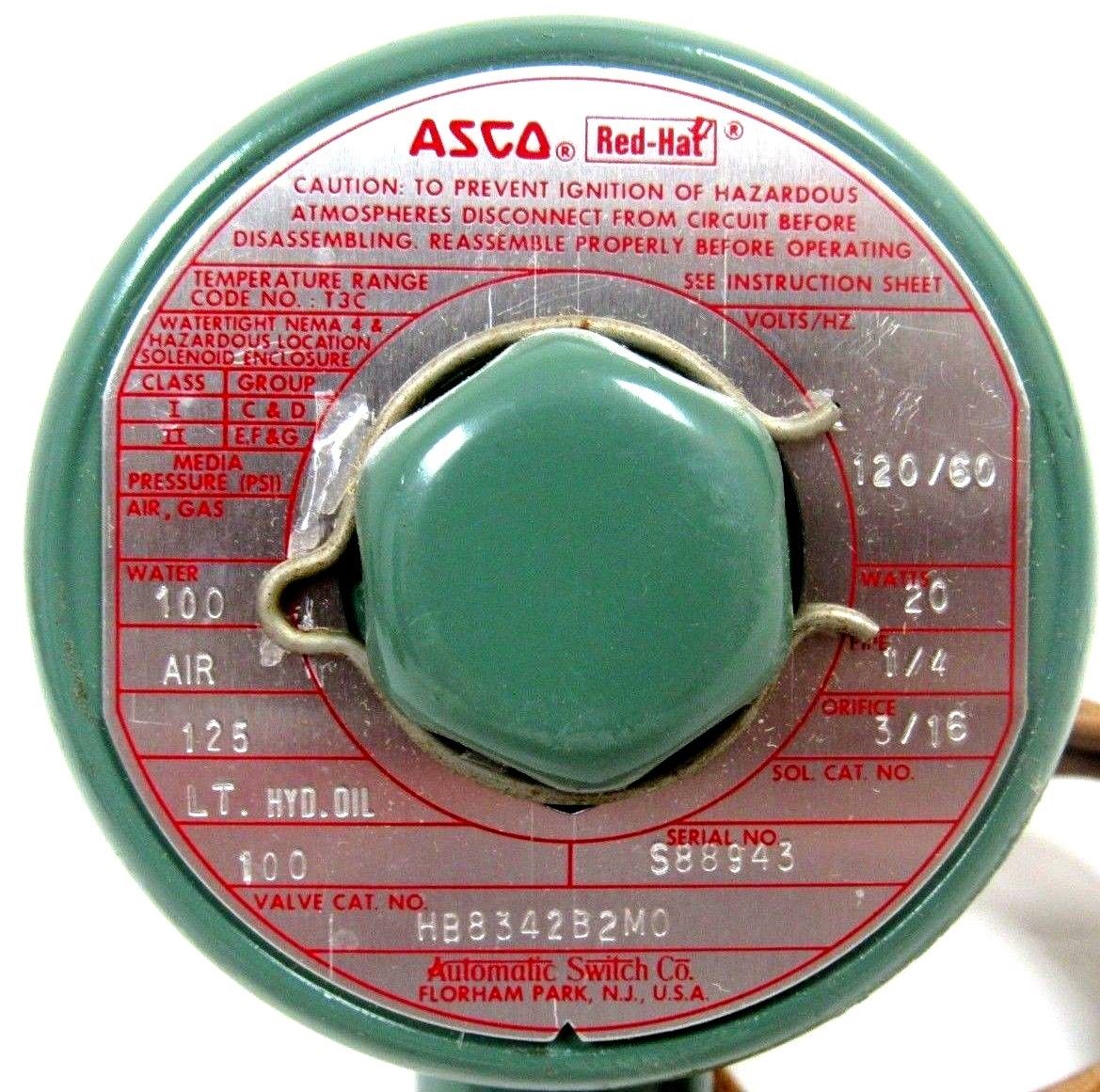 NEW ASCO HB8342B2M0 SOLENOID VALVE 3/16 - SB Industrial Supply, Inc.