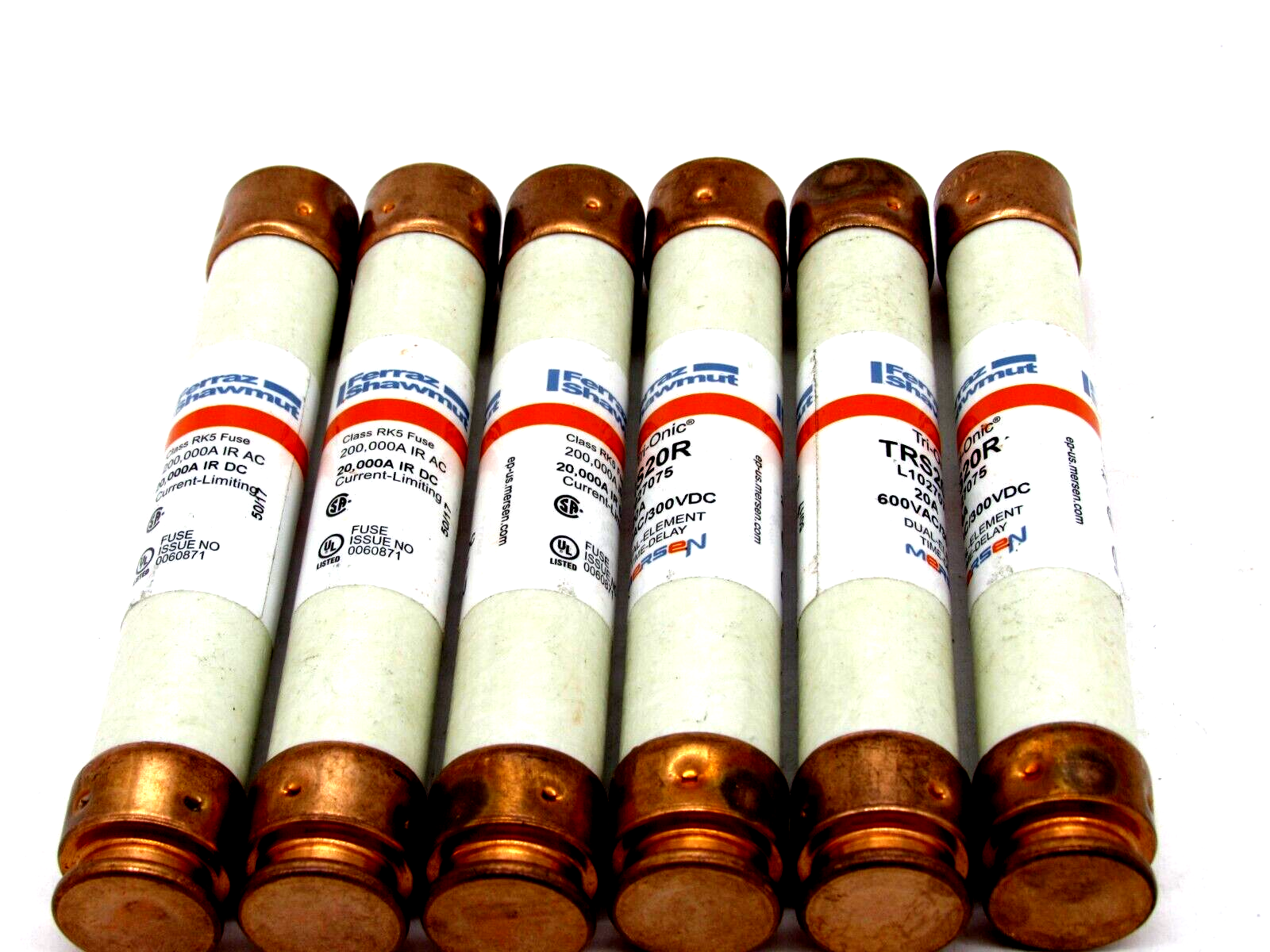 NEW LOT OF 6 FERRAZ SHAWMUT TRS20R FUSES - SB Industrial Supply, Inc.