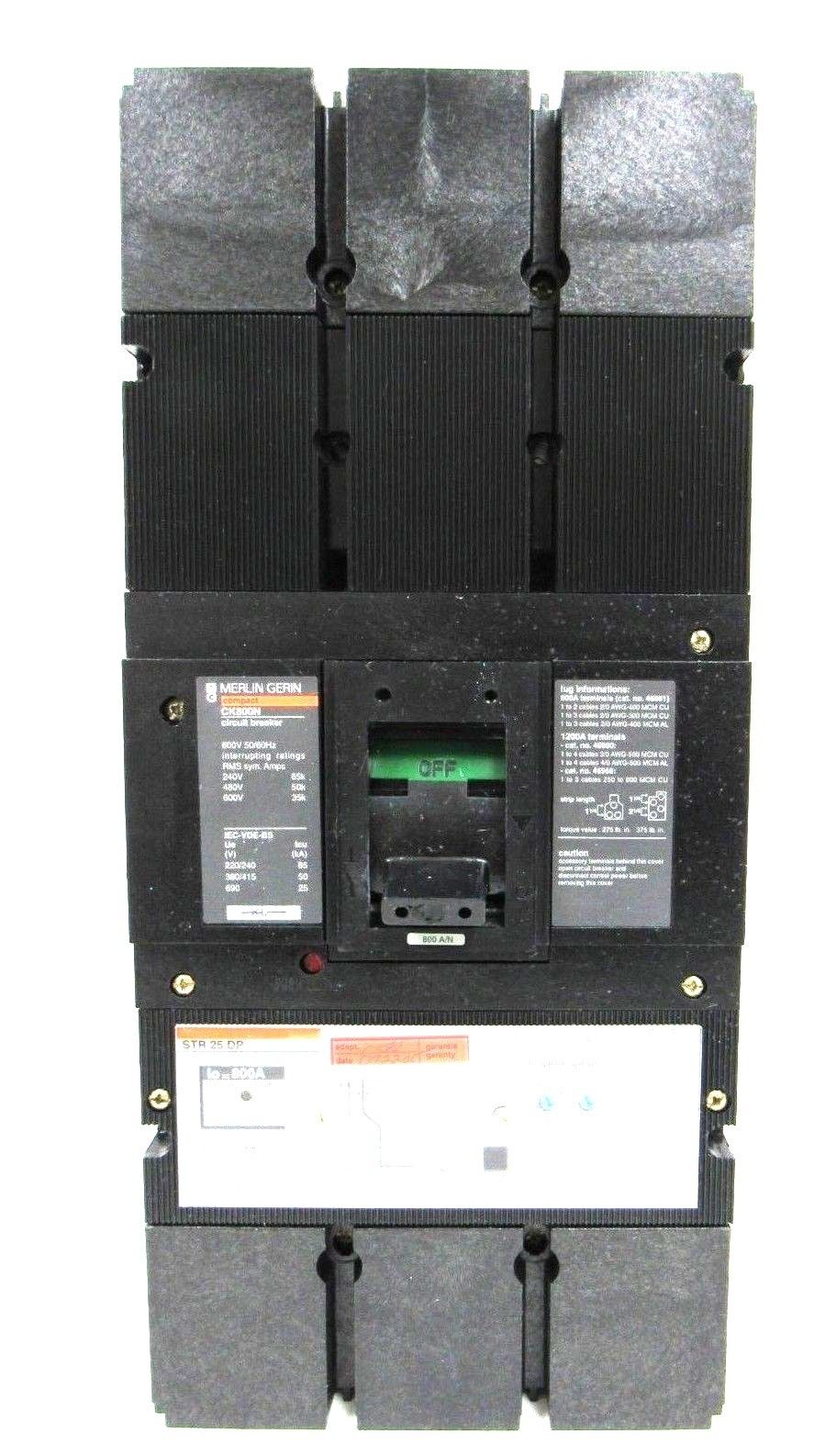 NEW MERLIN GERIN CK800N CIRCUIT BREAKER STR25DP - SB Industrial Supply ...