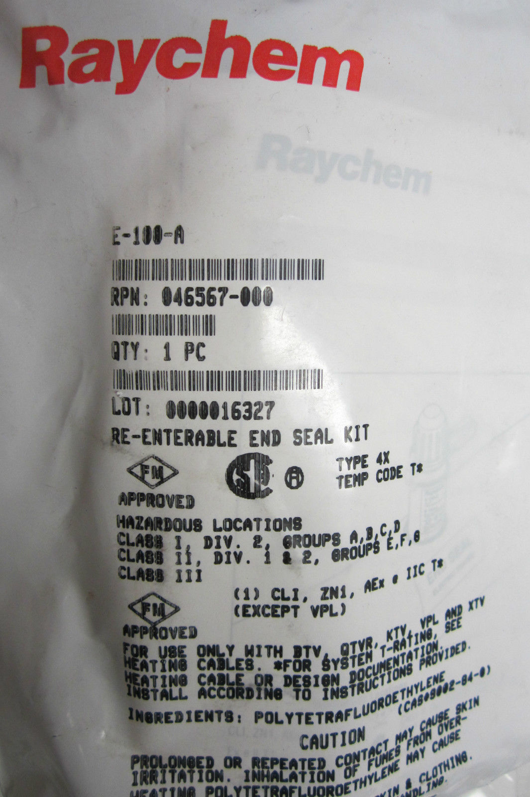 NEW RAYCHEM E-100-A CABLE COMPONENT END SEAL E100A - SB Industrial ...