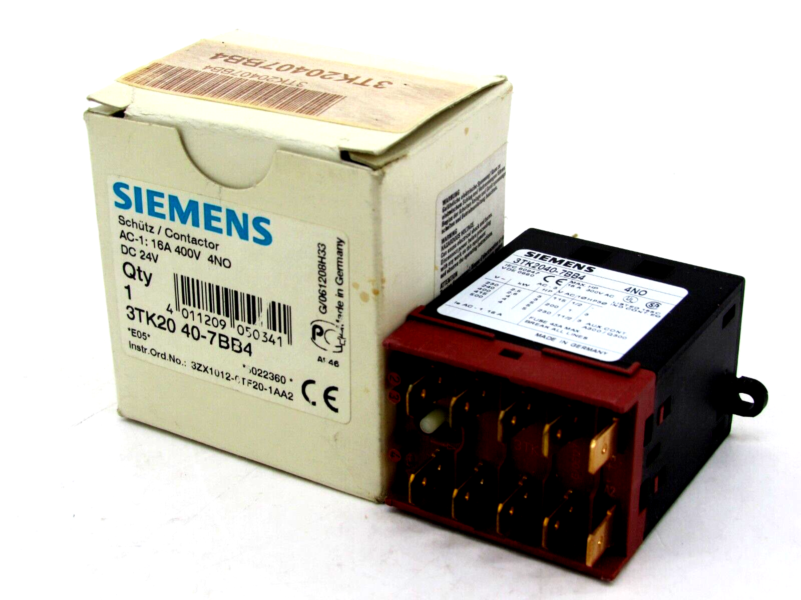 NEW SIEMENS 3TK2040-7BB4 CONTACTOR 16A 400V 3TK20407BB4 - SB Industrial ...