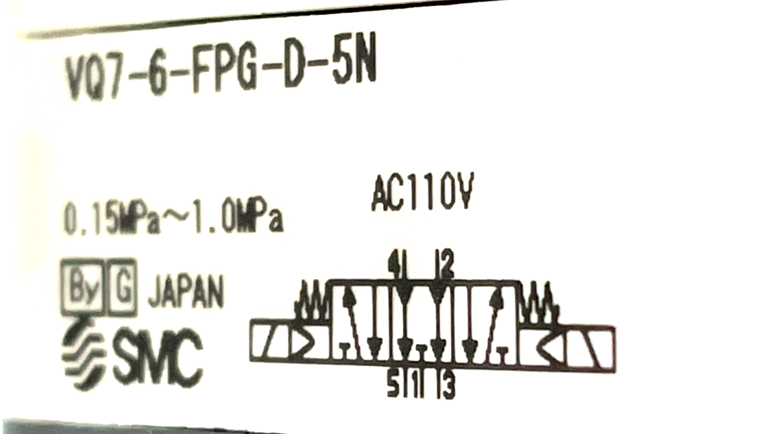 NEW SMC VQ7-6-FPG-D-5N SOLENOID VALVE W/VV71-FPG VQ76FPGD5N - SB ...