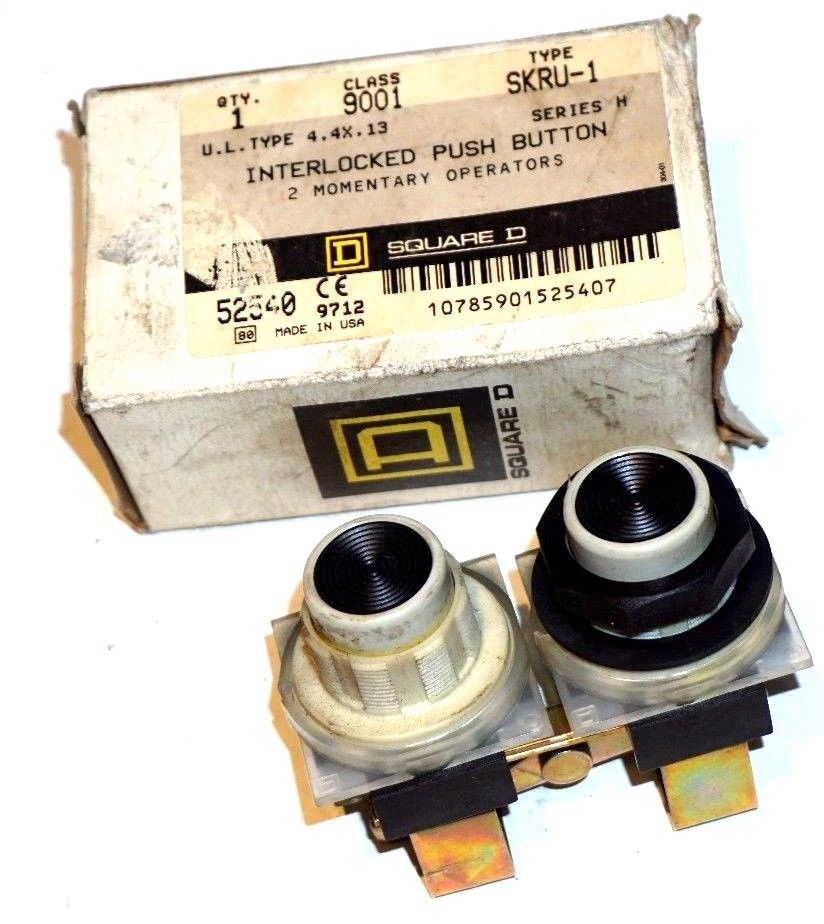 NEW SQUARE D 9001-SKRU-1 INTERLOCKED PUSH BUTTON SWITCH 9001SKRU1 - SB ...
